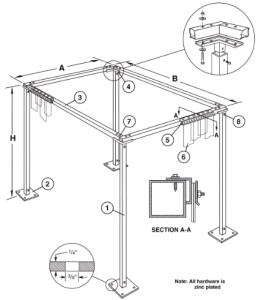 Custom Industrial Free Standing Curtains – Akon – Curtain and Dividers