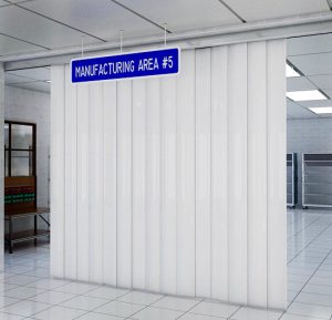 White PVC Strip Curtain | Privacy Walk Through Strips