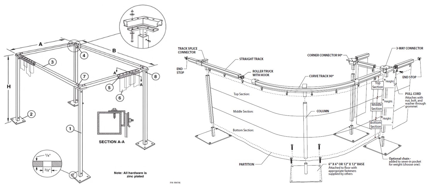Freestanding Curtain Booths - Akon – Curtain and Dividers