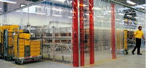 Custom Industrial Free Standing Curtains – Akon – Curtain and Dividers