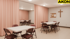 Using Curtain Walls to Create Privacy Zones in Large Churches or Event ...